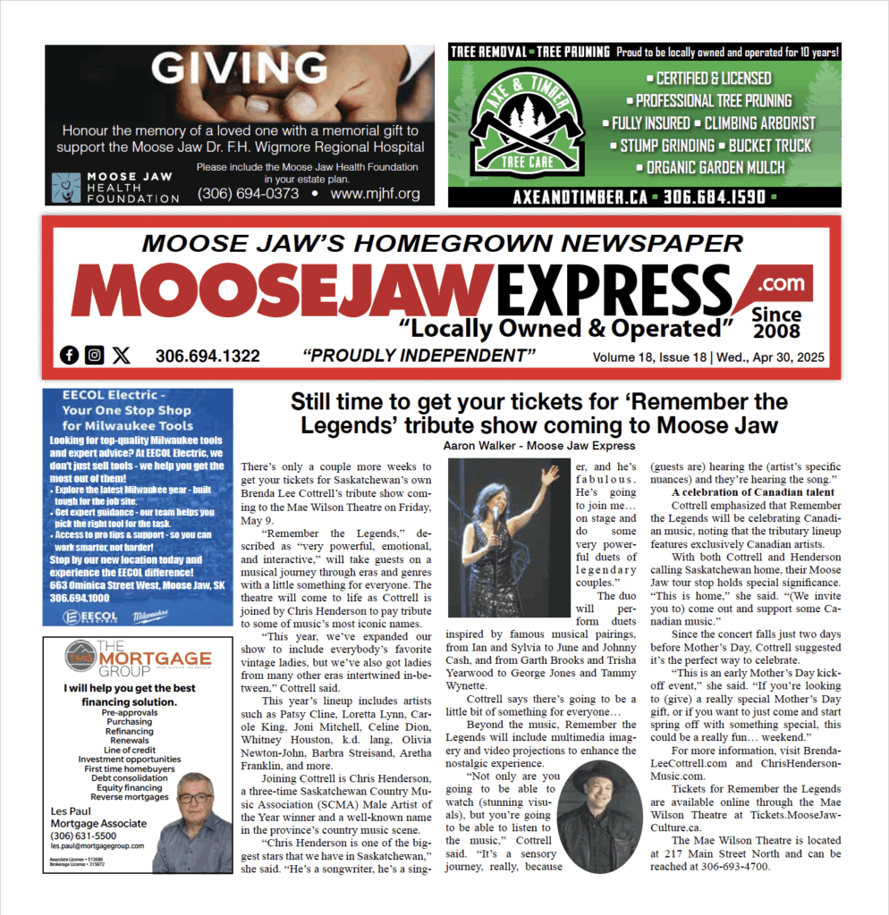 April 30, 2025 - Moose Jaw’s Homegrown Newspaper - Moose Jaw Express