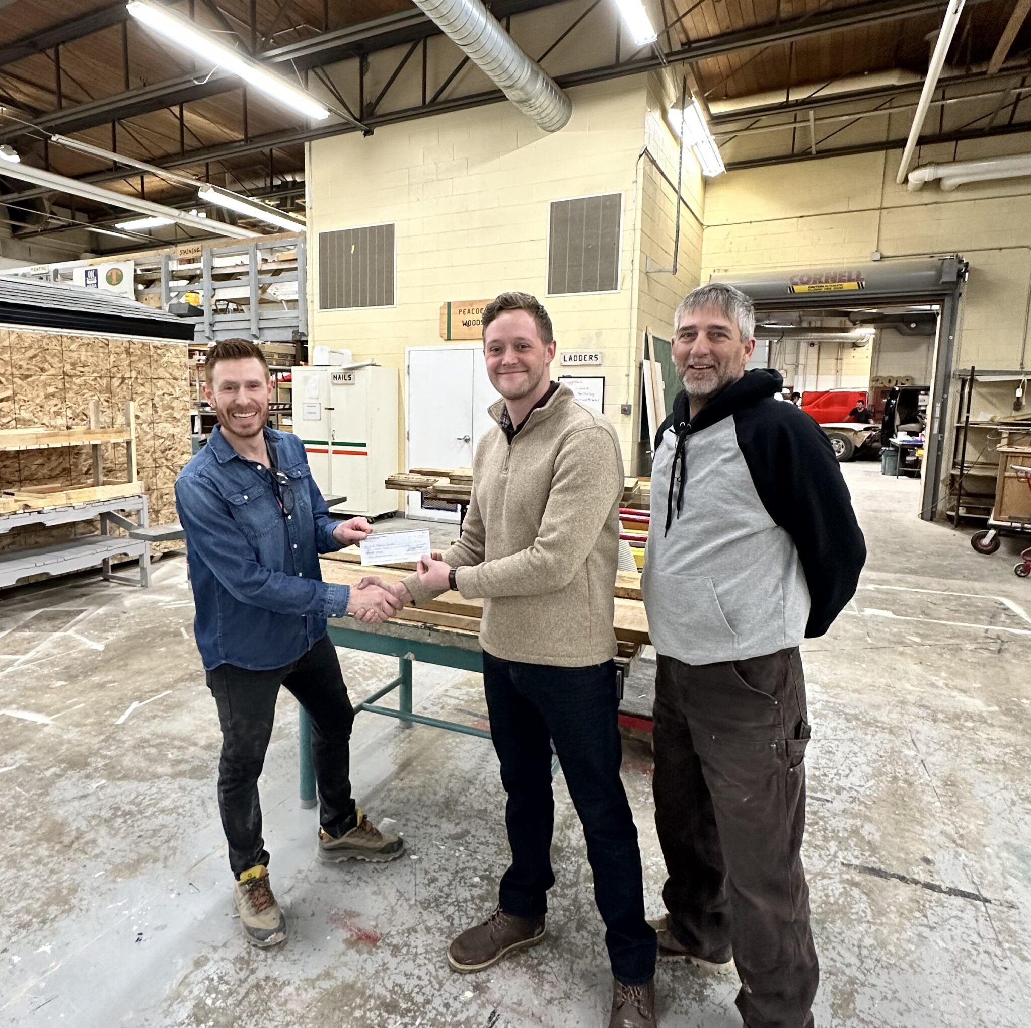 Carpenter's union donates Material Peacock shop